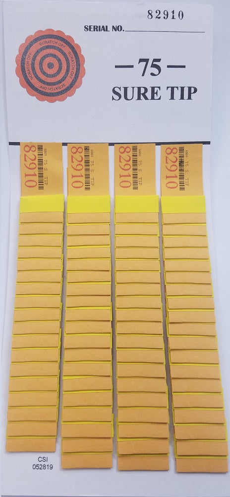 12 #75 Sure Tip Boards Entertainment Only – Bob's Pull Tabs & Sure Tip ...